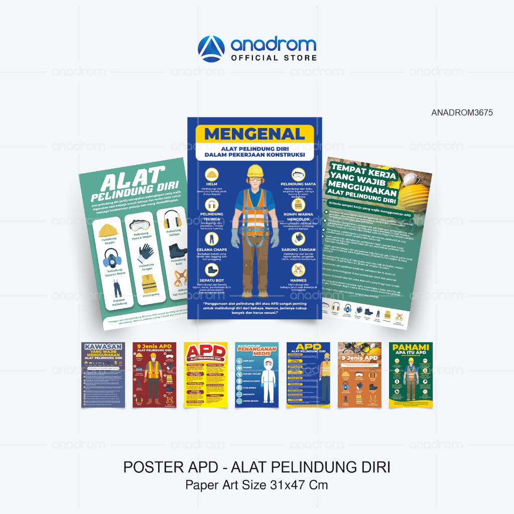 Jual Poster APD - Alat Pelindung Diri | Poster Edukasi Keselamatan Diri ...
