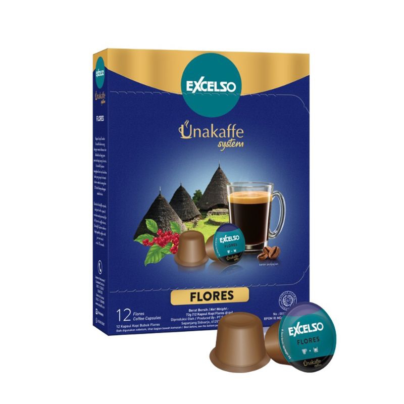 Jual EXCELSO CAPSULE UNAKAFFE kopi kapsul varian Flores 12 pods ...