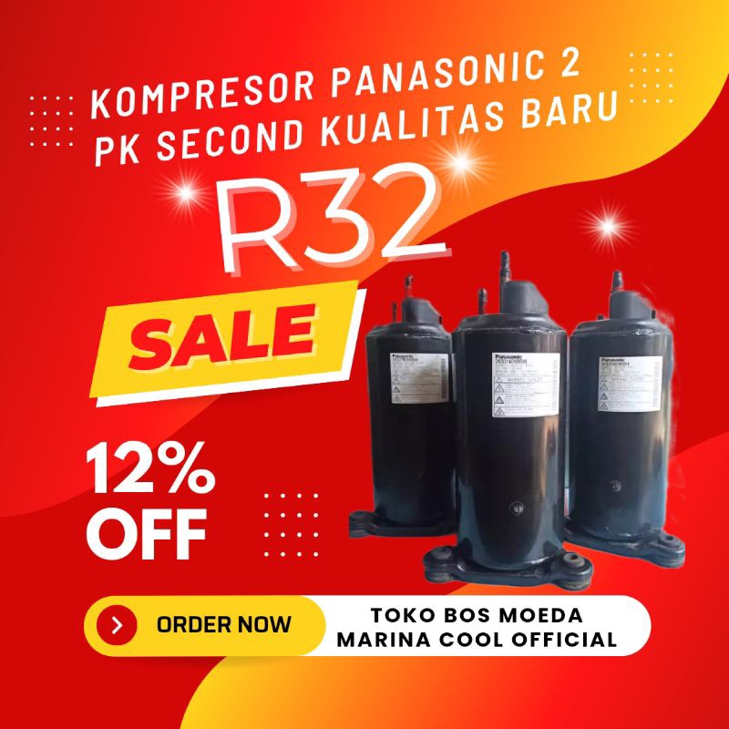 Jual KOMPRESOR AC SPLIT 2 PK MERK PANASONIC R32 TYPE 9KS205DBA21 ...