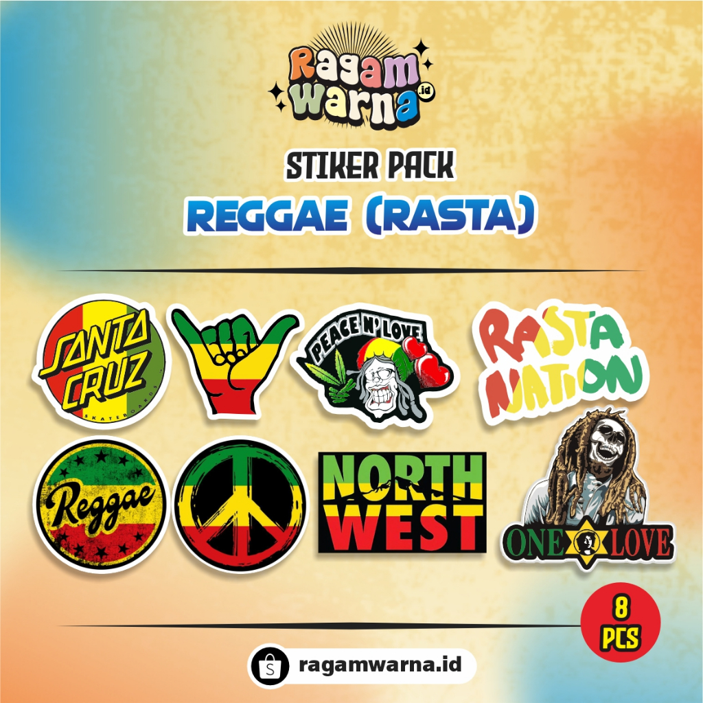 Jual Stiker Reggae Rasta Bob Marley One Love (8pcs) | Shopee Indonesia