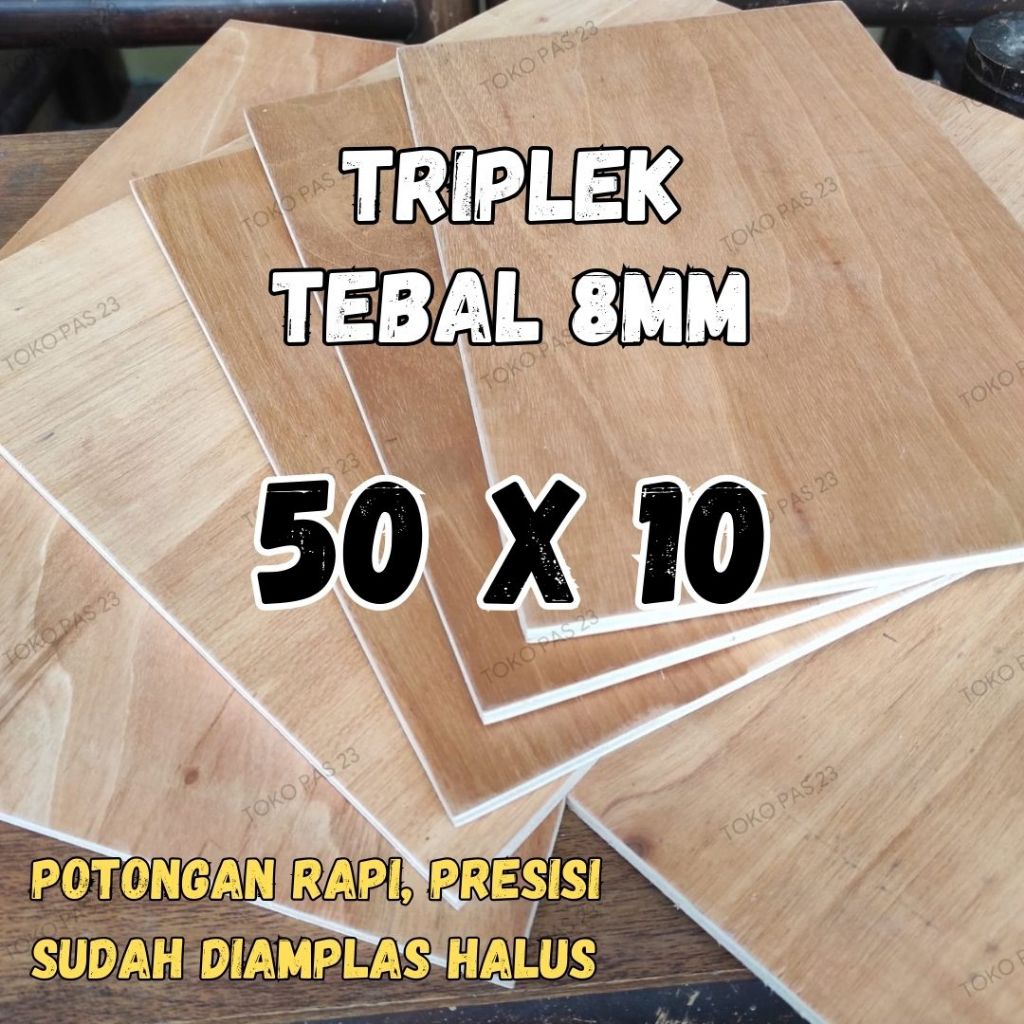 Jual TRIPLEK P50 L10 (cm) TEBAL 8mm MULTIPLEK PAPAN KAYU LAPIS PLYWOOD ...