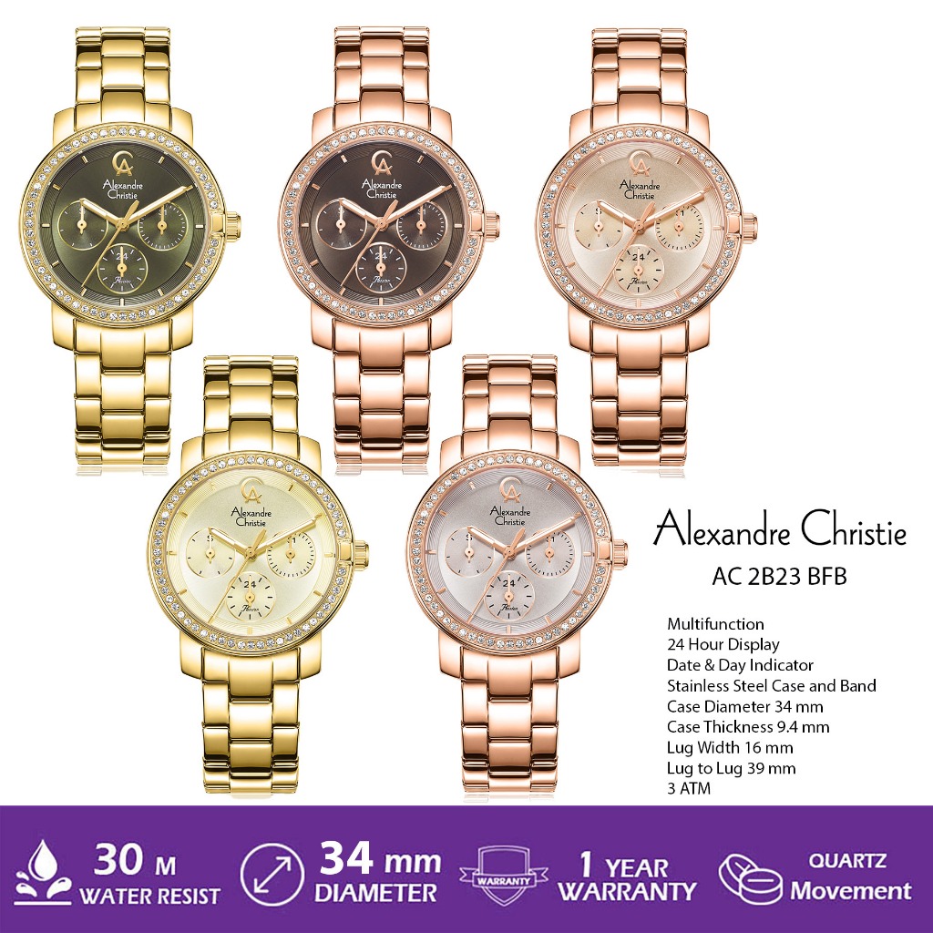 Jual AC 2B23 ALEXANDRE CHRISTIE AC2B23 JAM TANGAN WANITA ALEXANDER ...
