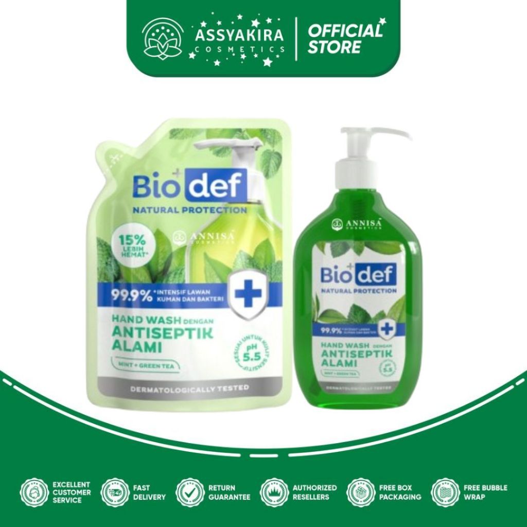 Jual Biodef Mint+Green Tea Hand Wash (Botol 250ml | Refill 200ml ...