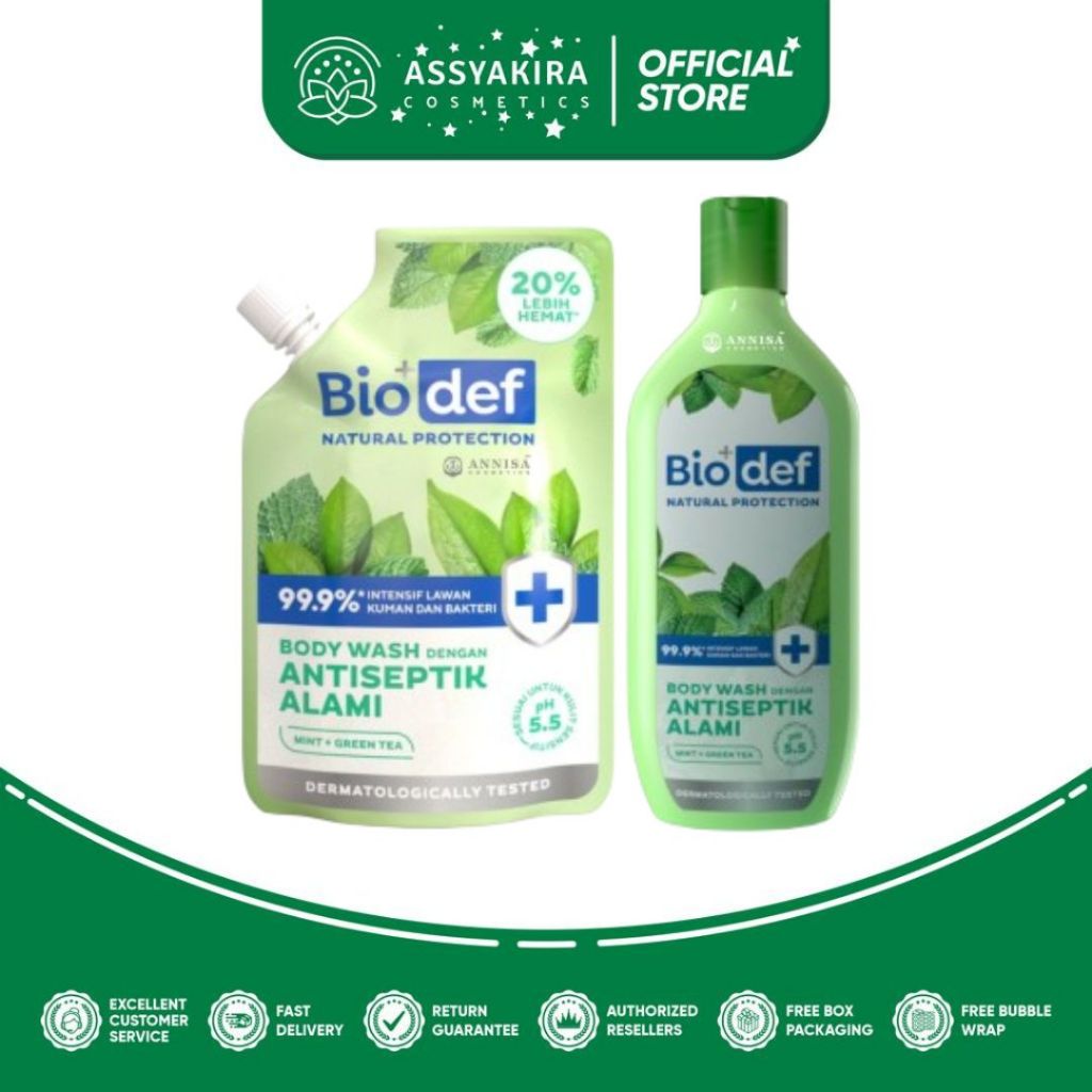 Jual Biodef Mint+Green Tea Body Wash (Botol 275ml | Botol 550ml ...