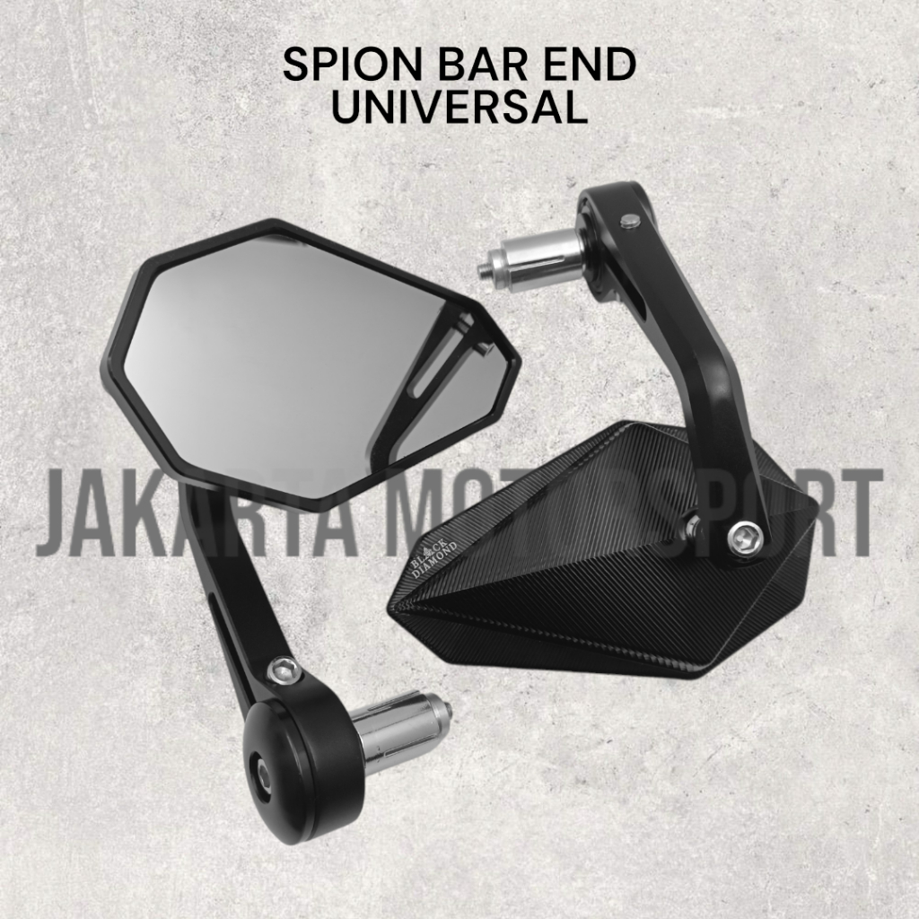 Jual Black Diamond - Kaca Spion Jalu Motor Bar End Daun Full CNC Kaca ...