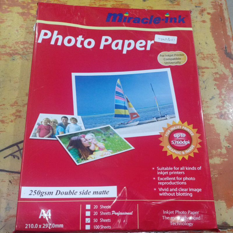 Jual Kertas Photo / Photo Paper 250Gsm A4 Double Side Matte Miracle ...