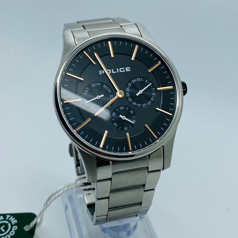 Jual Police Chronograph 14701J Black Dial Full Set | Shopee Indonesia