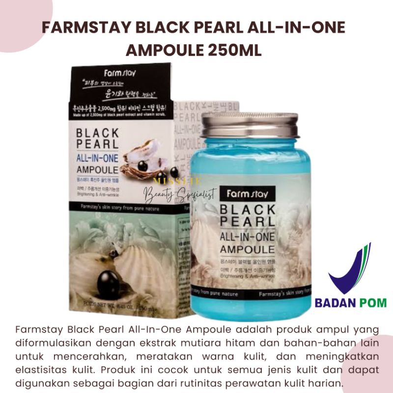 Jual FARMSTAY BLACK PEARL ALL IN ONE AMPOULE 250ML ORIGINAL 100% ...