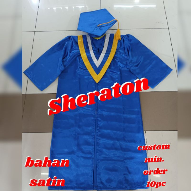 Jual custom baju toga wisuda toga wisuda mahasiswa bahan satin | Shopee ...