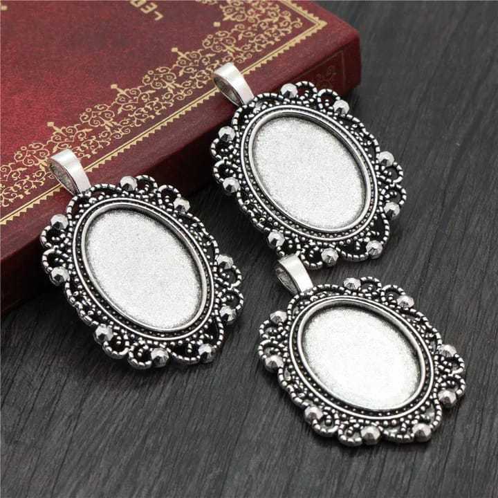 Jual Frame Liontin Oval 1,8x2,5 cm I Cangkang Liontin I Bahan Kerajinan ...