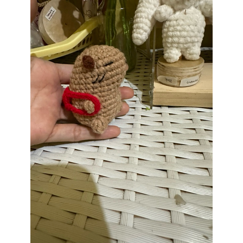 Jual gantungan kunci ganci lucu imut rajut amigurumi capibara imut ...