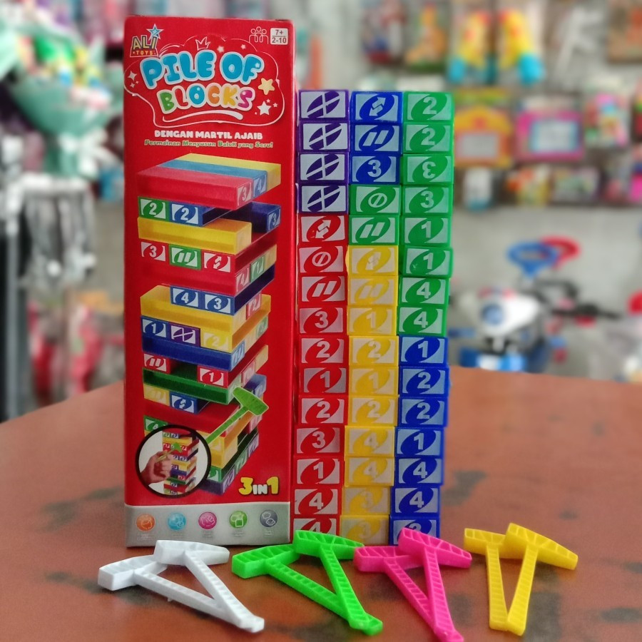 Jual Mainan Block Block / Pile of Blocks / Susun tower balok | Shopee ...