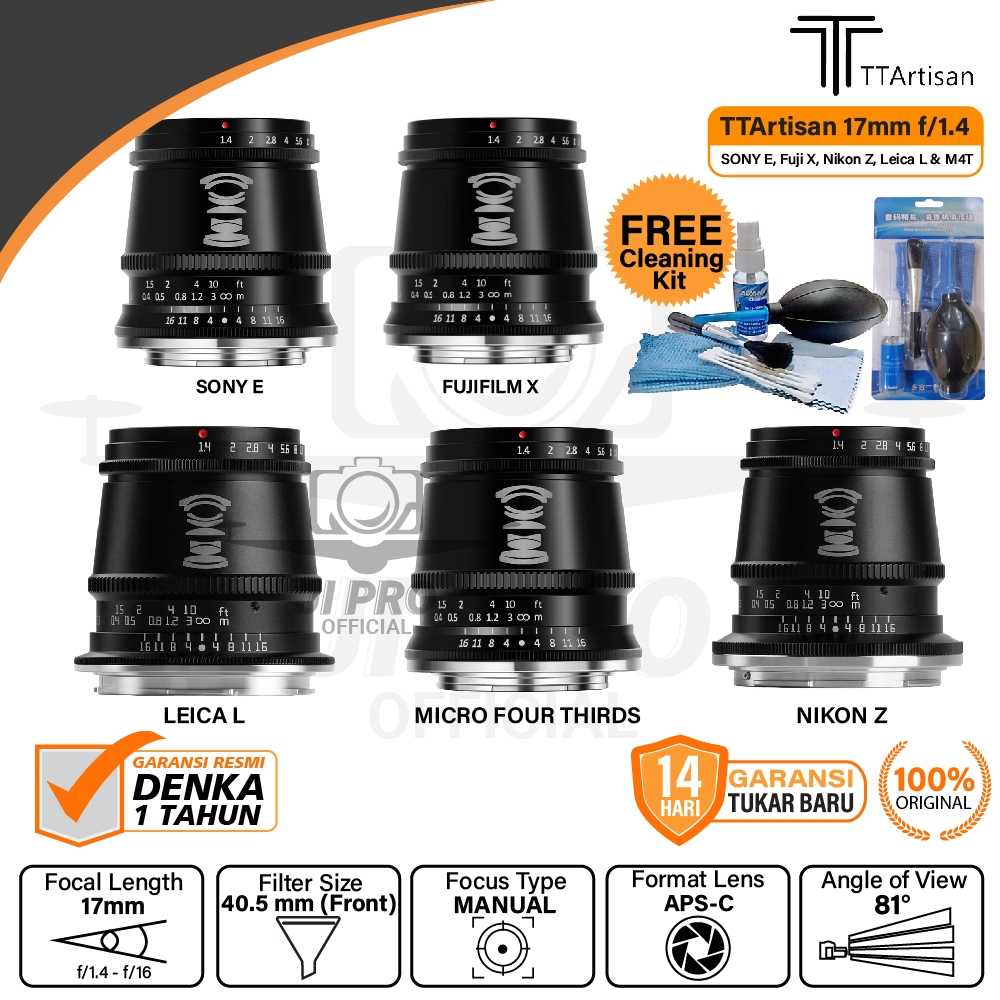 Jual Lensa Ttartisan 17mm F1 4 For Canon Sony Fujifilm Aps C Mount