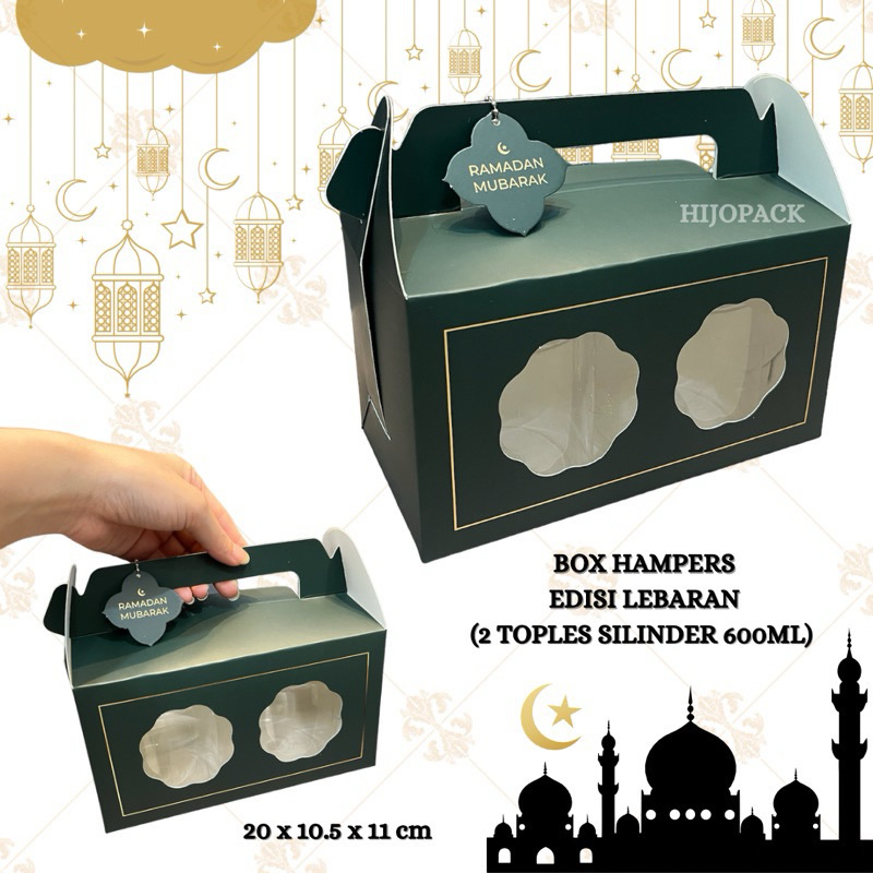 Jual Box hampers idul fitri box kue kering lebaran 20x10.5x11cm ...