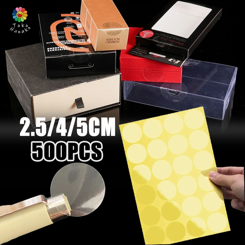 Jual 1000 Pcs Polos Segel Transparent Stiker Vinyl Bulat 2.5/4/5cm ...
