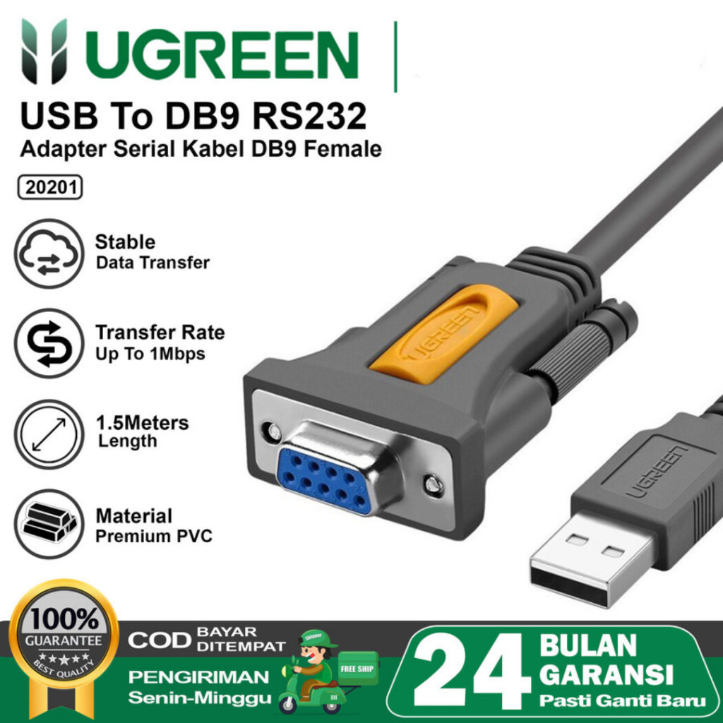 Jual UGREEN Kabel USB to RS232 DB9 Serial Converter Adapter RS-232 ...