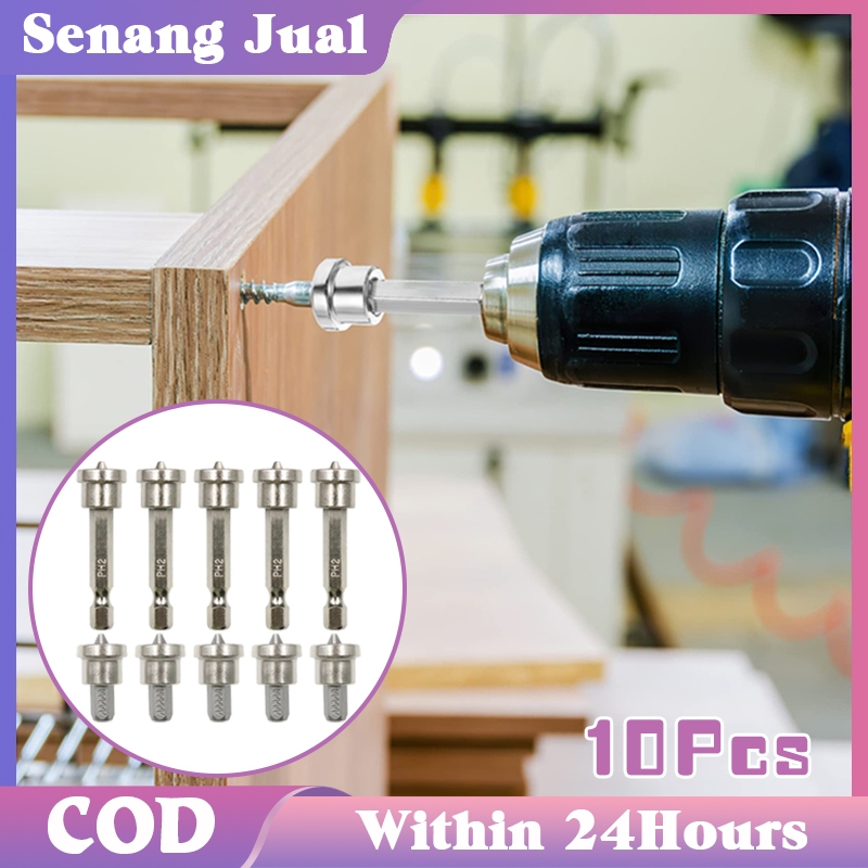 Jual 10Pcs 25/50mm Mata Obeng Magnet Baja Set Mata Kunci Sok Bit ...