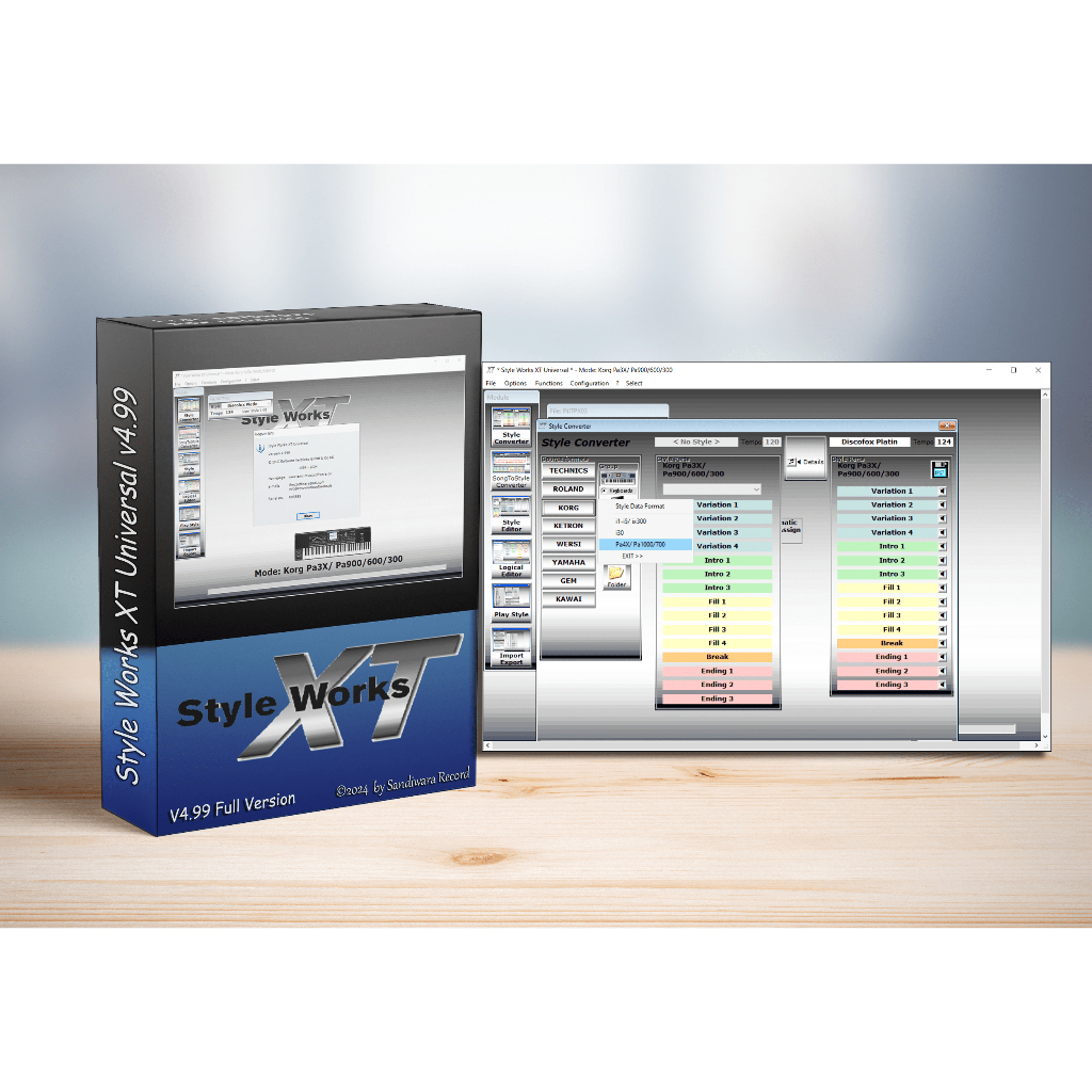 Jual Style Works XT Universal v4.99 Full - Support KORG Pa700, Pa1000 ...
