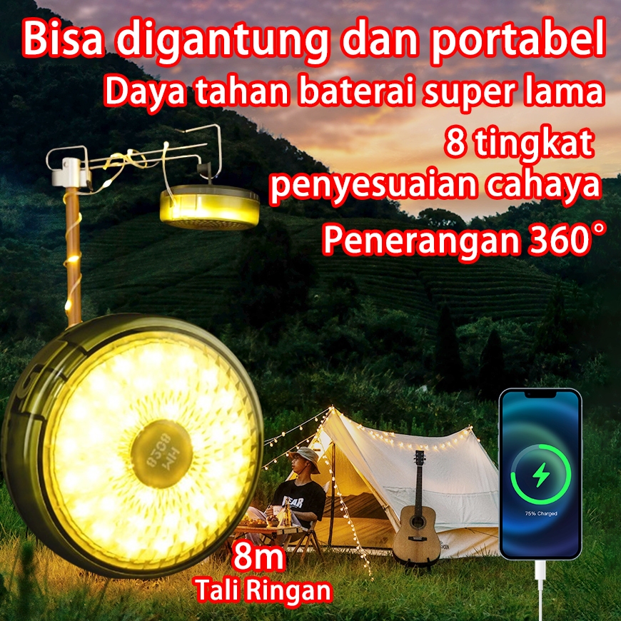 Jual 2 in 1 Lampu Camping Tahan Lama Dengan Lampu LED Strip Portabel Lampu Tenda Camping 360 ...
