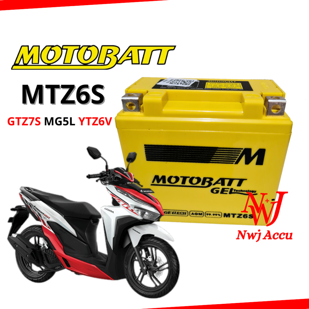 Jual Aki Kering Motor Honda Vario 125 Vario 150 Vario 160 Vario 110 ISS MTZ6S MOTOBATT GTZ7S ...