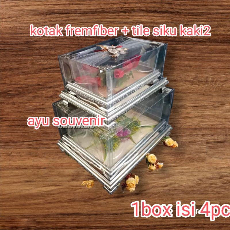 Jual box hantaran pernikahan/seserahan fremfiber/tutup mika tile set 1 isi 4pcs | Shopee Indonesia