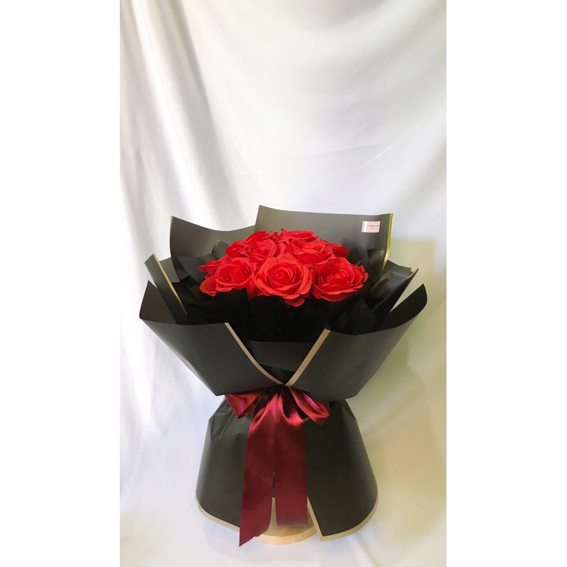 Jual artifical rose bouquet 10 tangkai, buket mawar bunga palsu premium ...
