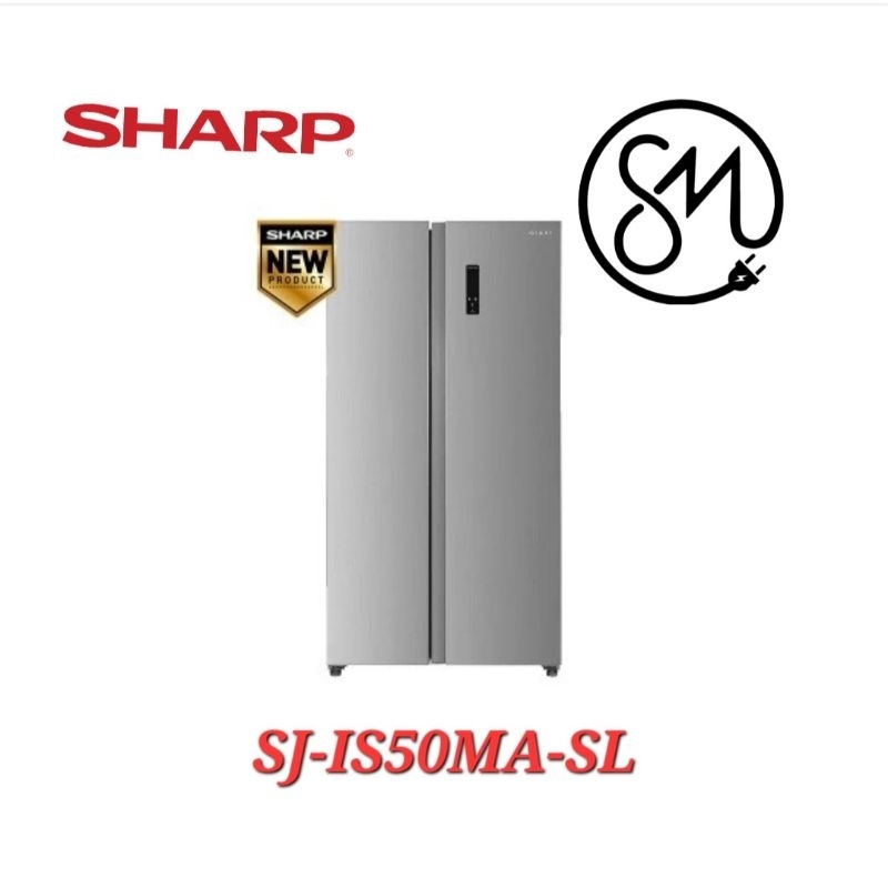 Jual Kulkas Sharp 2 pintu Side by side SJ-IS50MA-SL 442 L SJIS50MASL | Shopee Indonesia