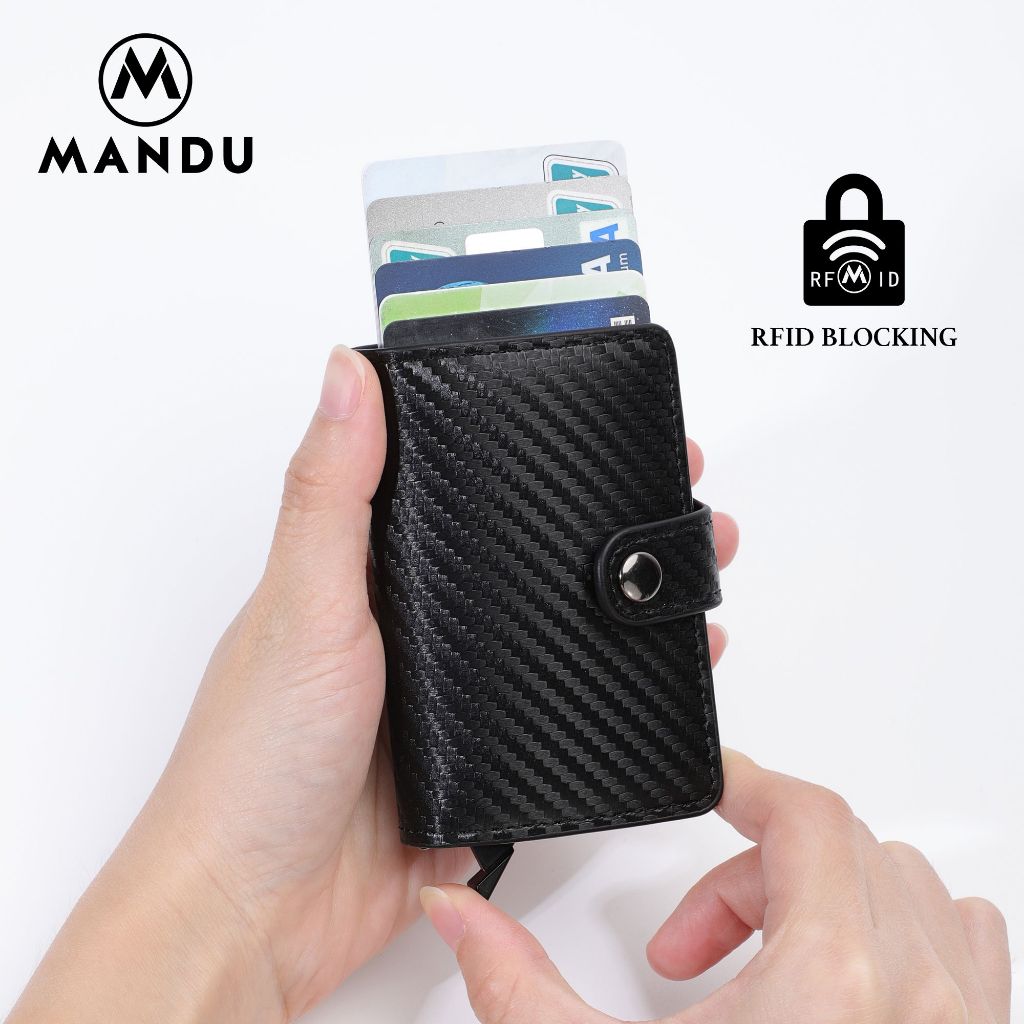 Jual Dompet Kartu Pria Lipat 5307-4 RFID Protect Bahan Kulit PU Leather ...