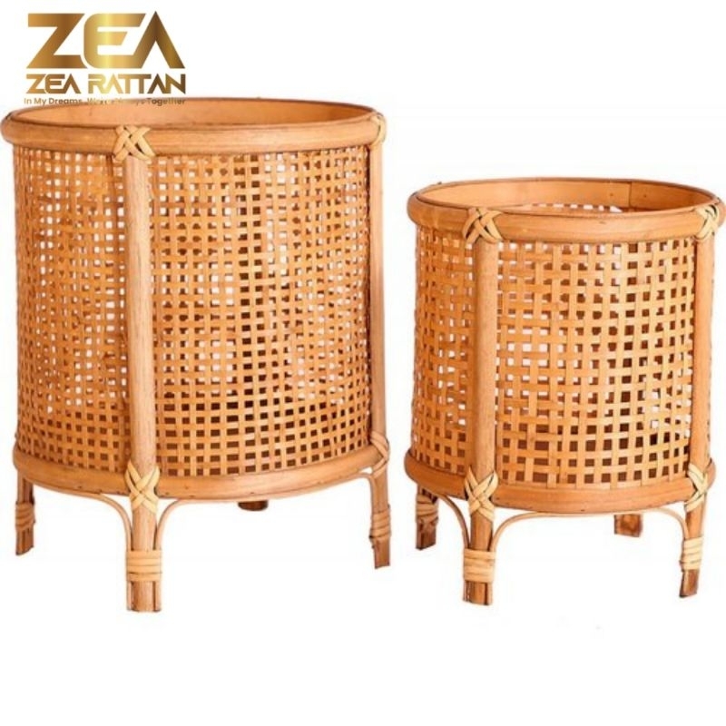 Jual Standing Pot Anyaman Webbing Rotan Natural Murah Minimalis High ...