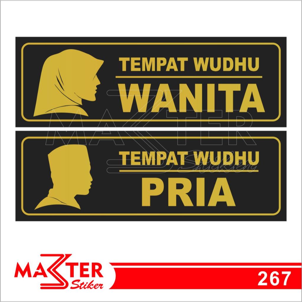 Jual 267 - Stiker Tempat Wudhu Pria dan Wanita, Sticker Vinyl, Premium ...