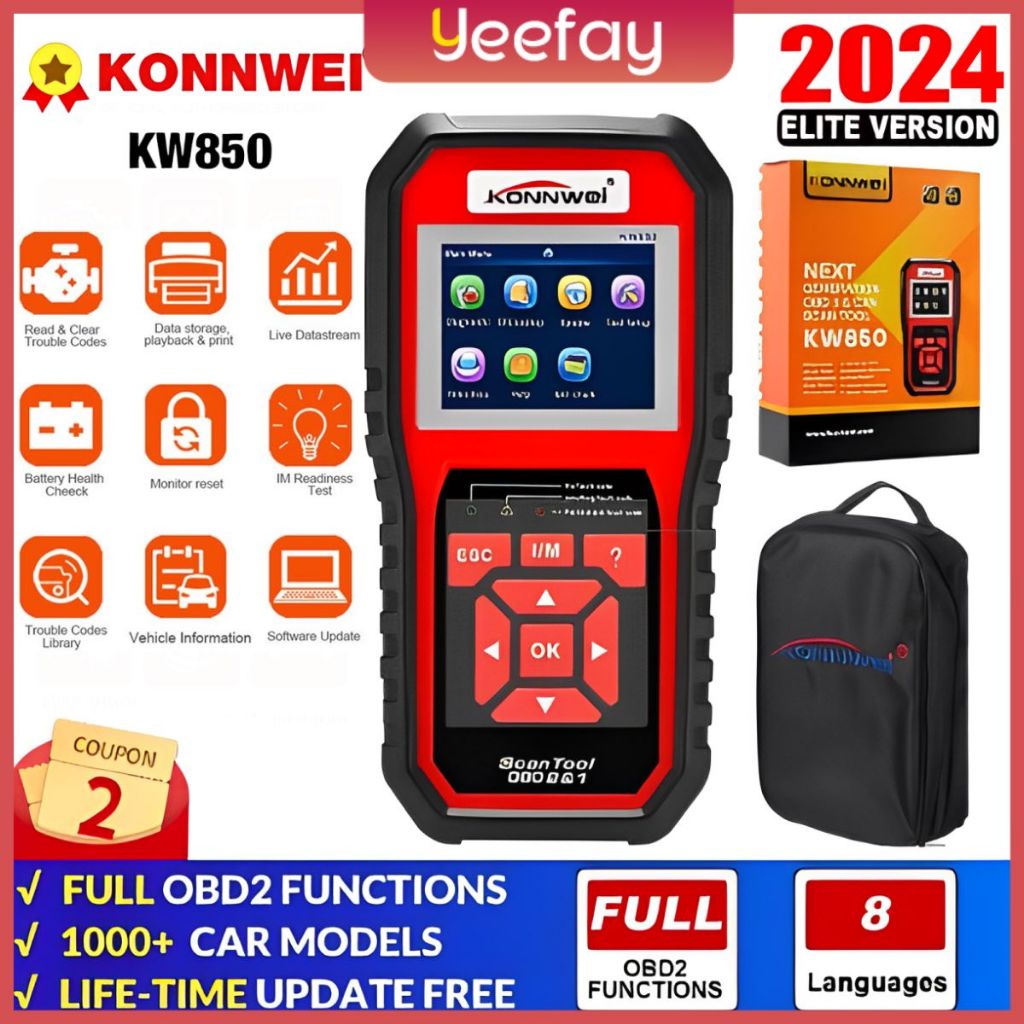 Jual 100% ORI KONNWEI KW850 Car OBD2 Diagnostic Scanner OBD 2 Auto Diagnosis Scanner Tool ...