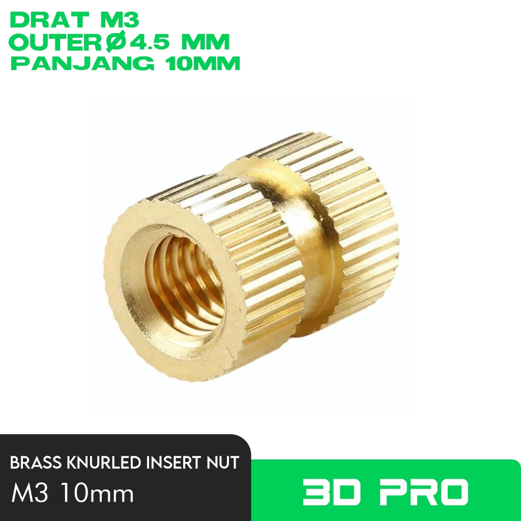 Jual M2 M2.5 M3 M4 M5 M6 M8 Brass Copper Thread Knurled Insert Nut Mur Tanam Injection Molding ...