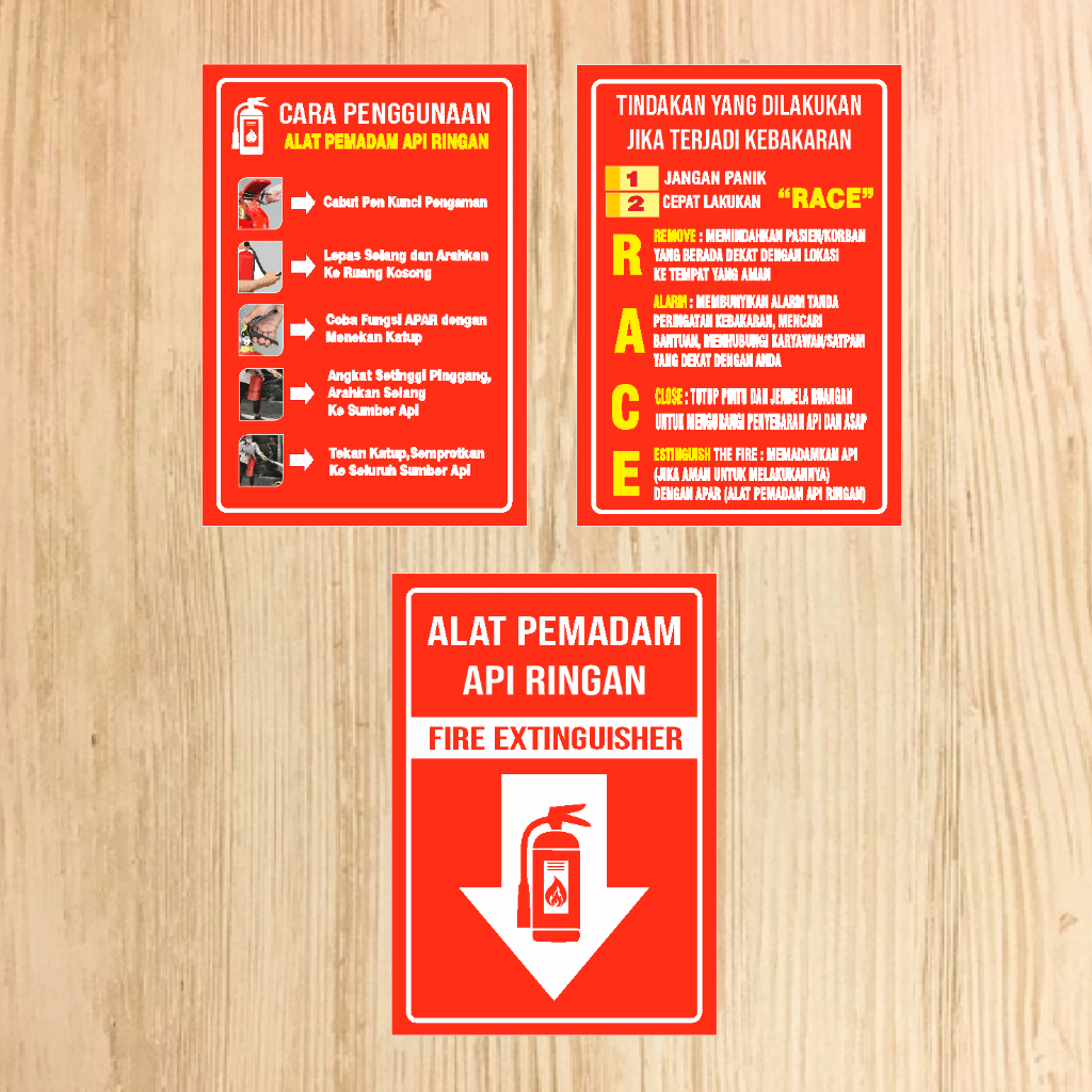 Jual Stiker Cara dan Petunjuk Alat Pemadam Api Ringan / APAR | Stiker ...