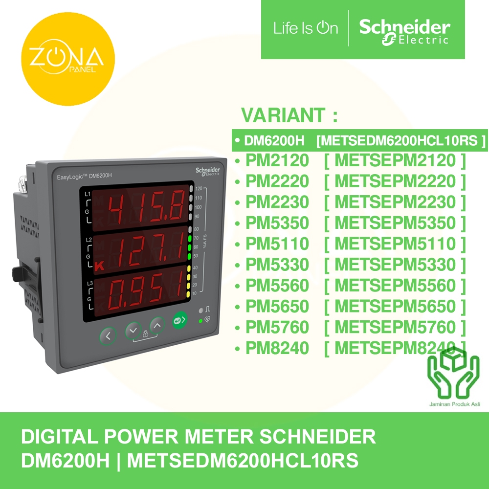 Jual POWER METER SCHNEIDER DM6200 DM6200H METSEDM6200HCL10RS EASYLOGIC ...