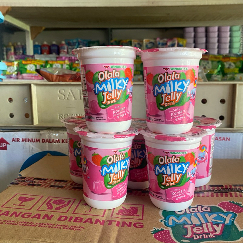 Jual minuman olala Milky jelly drink rasa Korean strowberry 5 pcs | Shopee Indonesia
