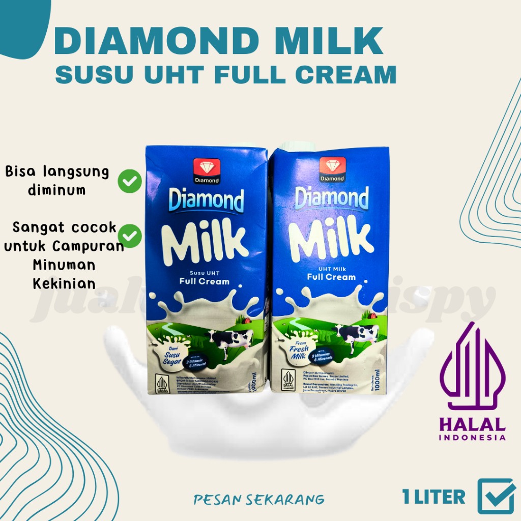 Jual Diamond Milk / Susu UHT Diamond Full Cream 1 Liter | Shopee Indonesia