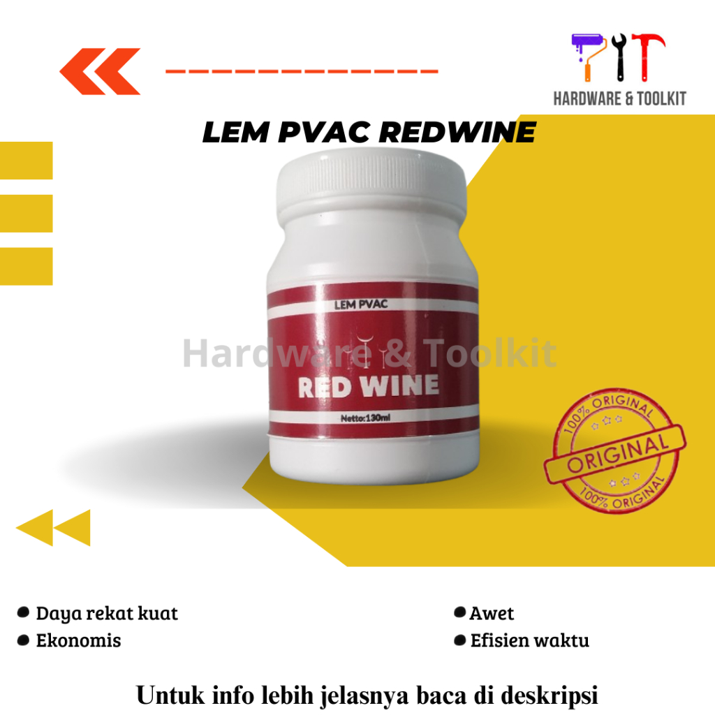 Jual Lem PVAC merk Redwine ukuran 130ml Lem Kertas Lem Kayu Lem ...