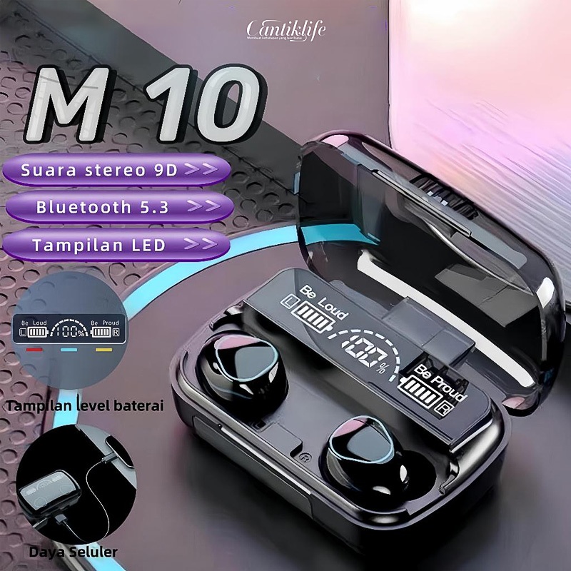 Jual 【Terbaru】 TWS M10 Headset Bluetooth Nirkabel 3500mAh Power Bank Bluetooth 5.3 10D bass ...
