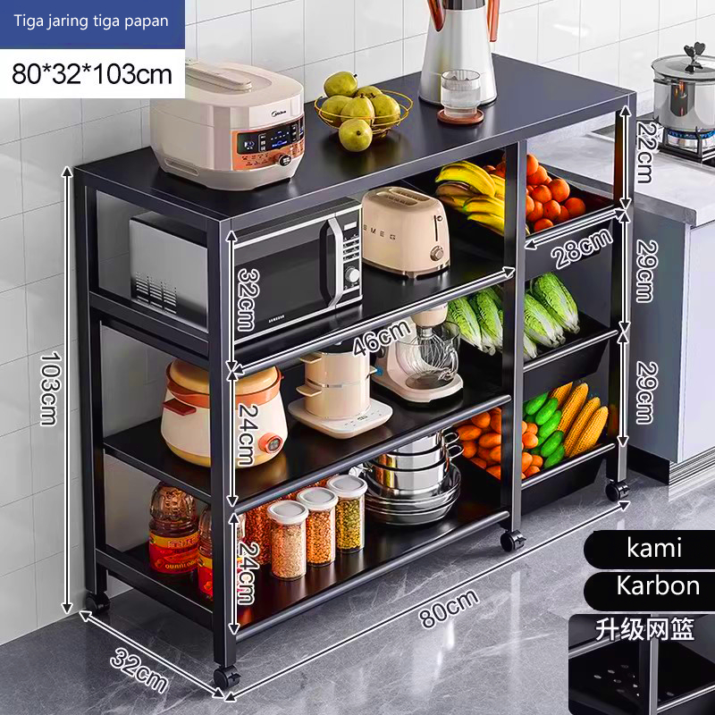 Jual Rak Dapur Minimalis Rak baja dengan roda Rak buah dan sayuranRak ...