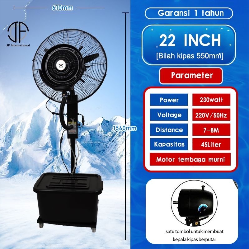 Jual Kipas Angin Mist fan 30 Inch / Semprot Air 45Liter fan/Misty Fan ...