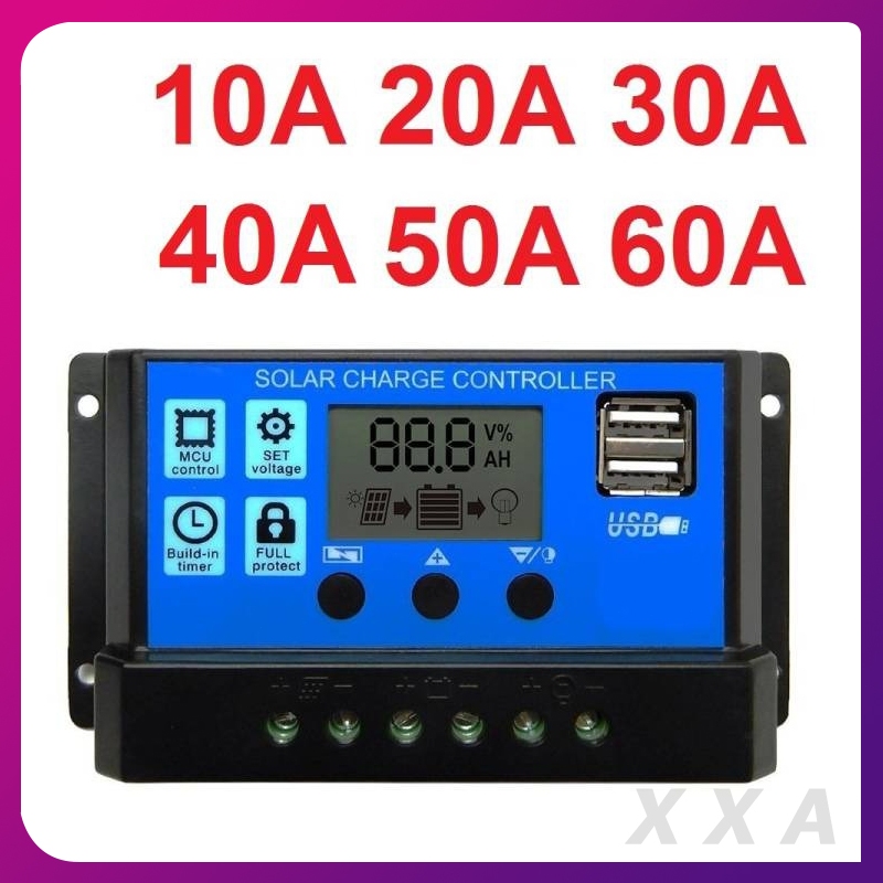 Jual Solar Charge Controller LCD LED Display Solar cell PWM 12V/24V 20A 30A Charger | Shopee ...