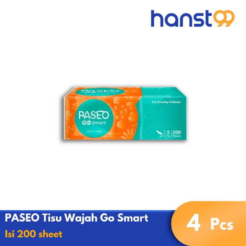 Jual Paseo Tisu Wajah Go smart 200 sheet x 4 pcs | Shopee Indonesia