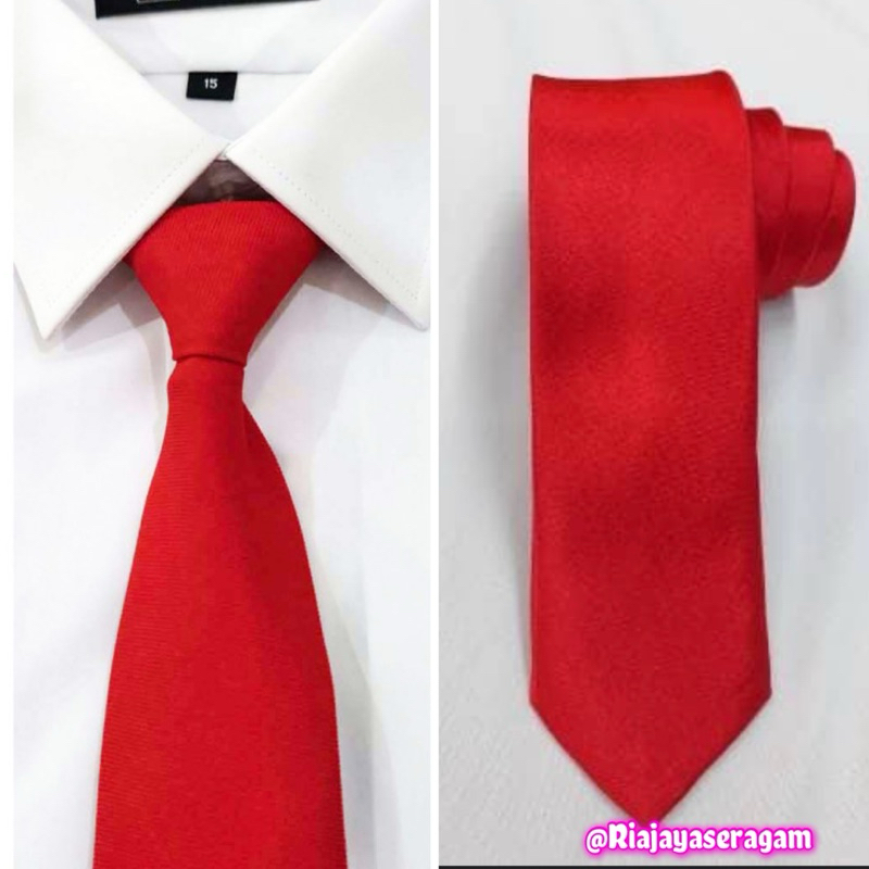 Jual Dasi Merah Polos Instant Dasi Magang Dasi Ospek Tinggal Pakai Laki ...