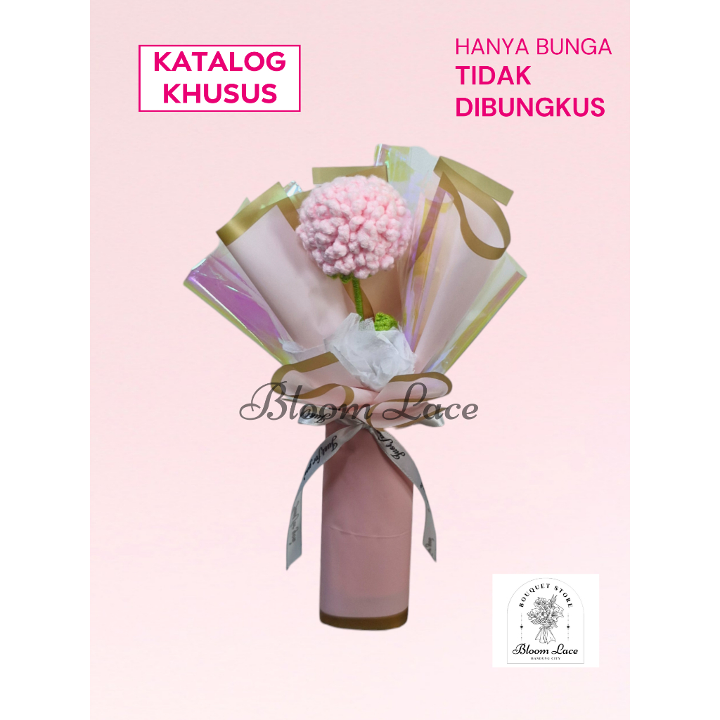 Jual Bunga Pingpong Palsu Crochet Palsu Wisuda Valentine Tanpa Wrap ...