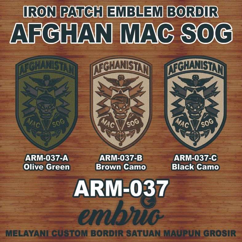 Jual ARM-037 Patch AFGHANISTAN MAC SOG Afganistan Army Military ...