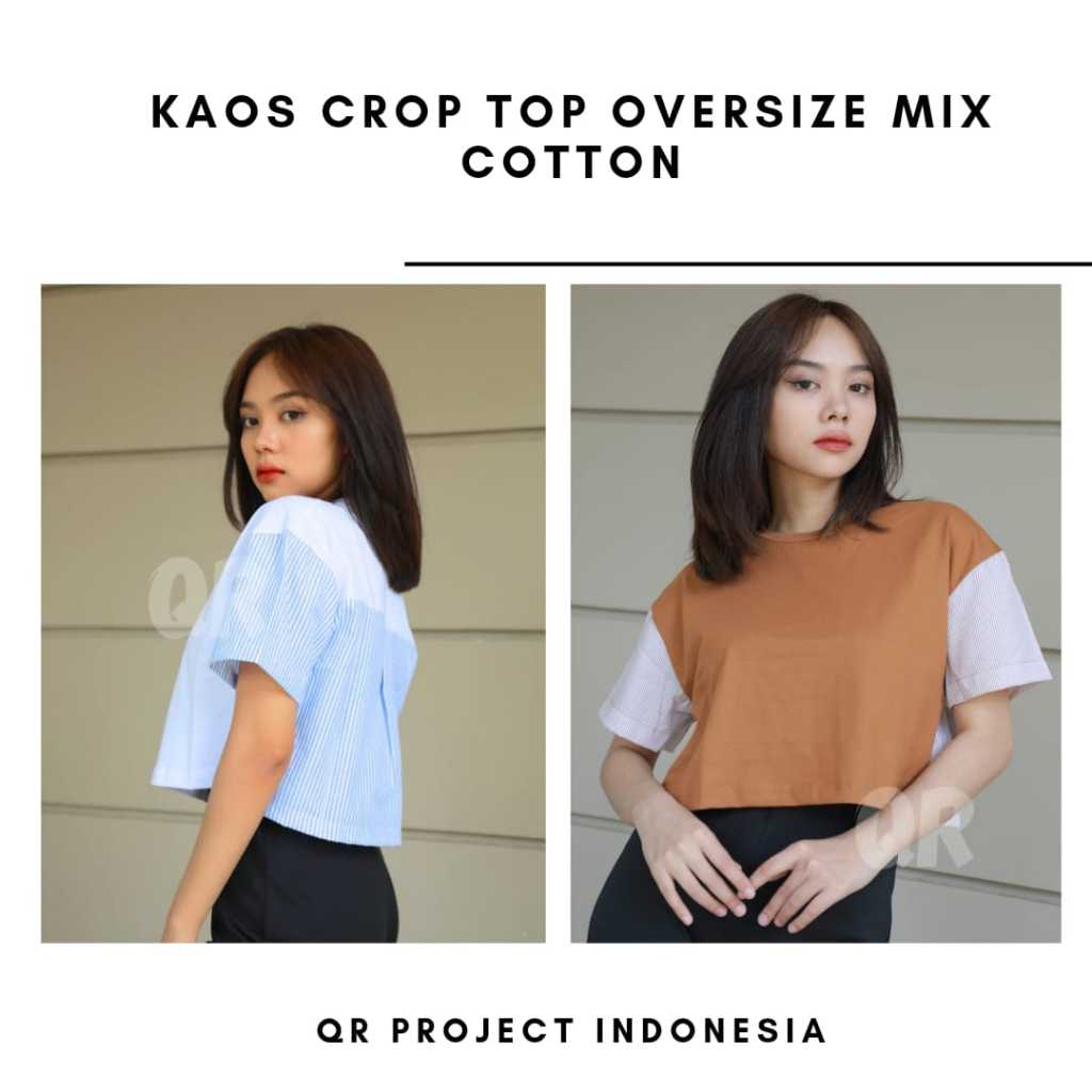 Jual Crop Top Oversize Atasan Wanita Cotton Combed 20s Mix Cotton | Shopee Indonesia