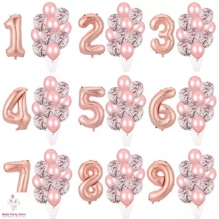 Jual paket dekorasi balon angka ultah thema rose gold balon dan ...