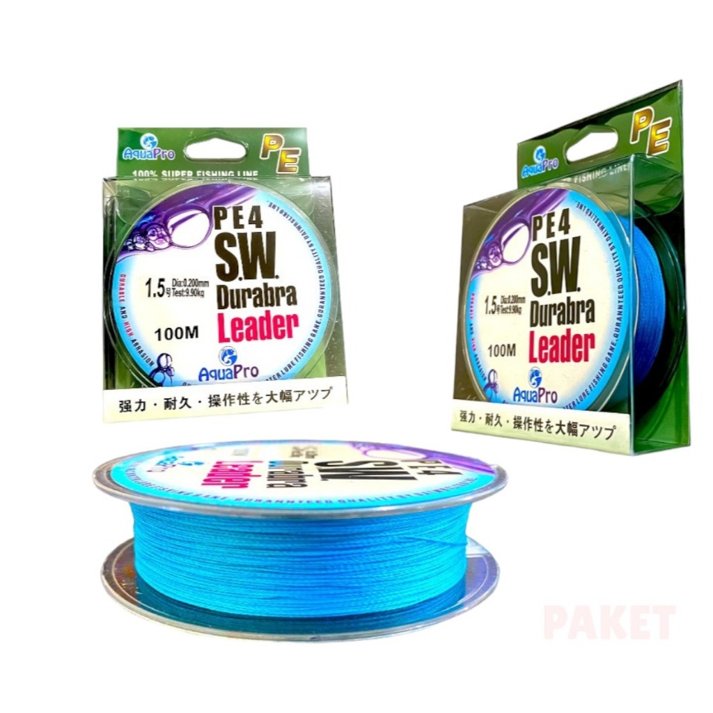 Jual Senar Pancing SW Durabra Leader Warna Biru 100M PE 4 Helai Fishing ...