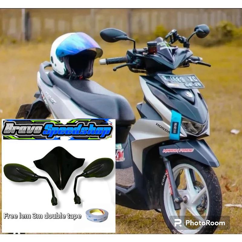 Jual Paket variasi visor plus spion x1 pnp beat new esp beat deluxe ...