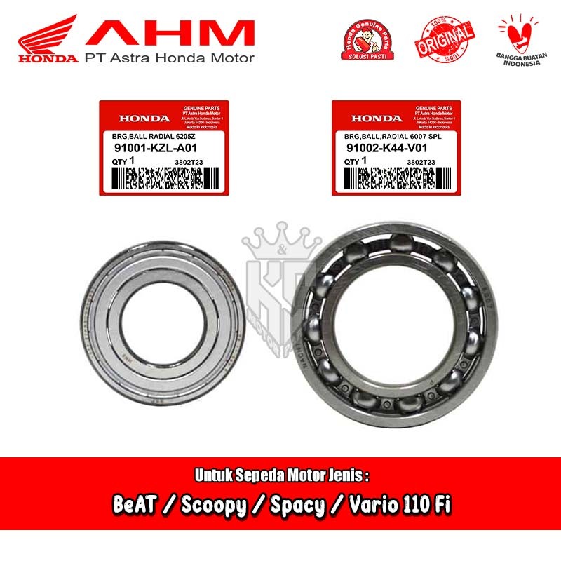 Jual Bearing Kruk As Set Kiri Kanan Honda BeAT Scoopy Spacy Vario 110 Fi Karbu Stater Halus ...